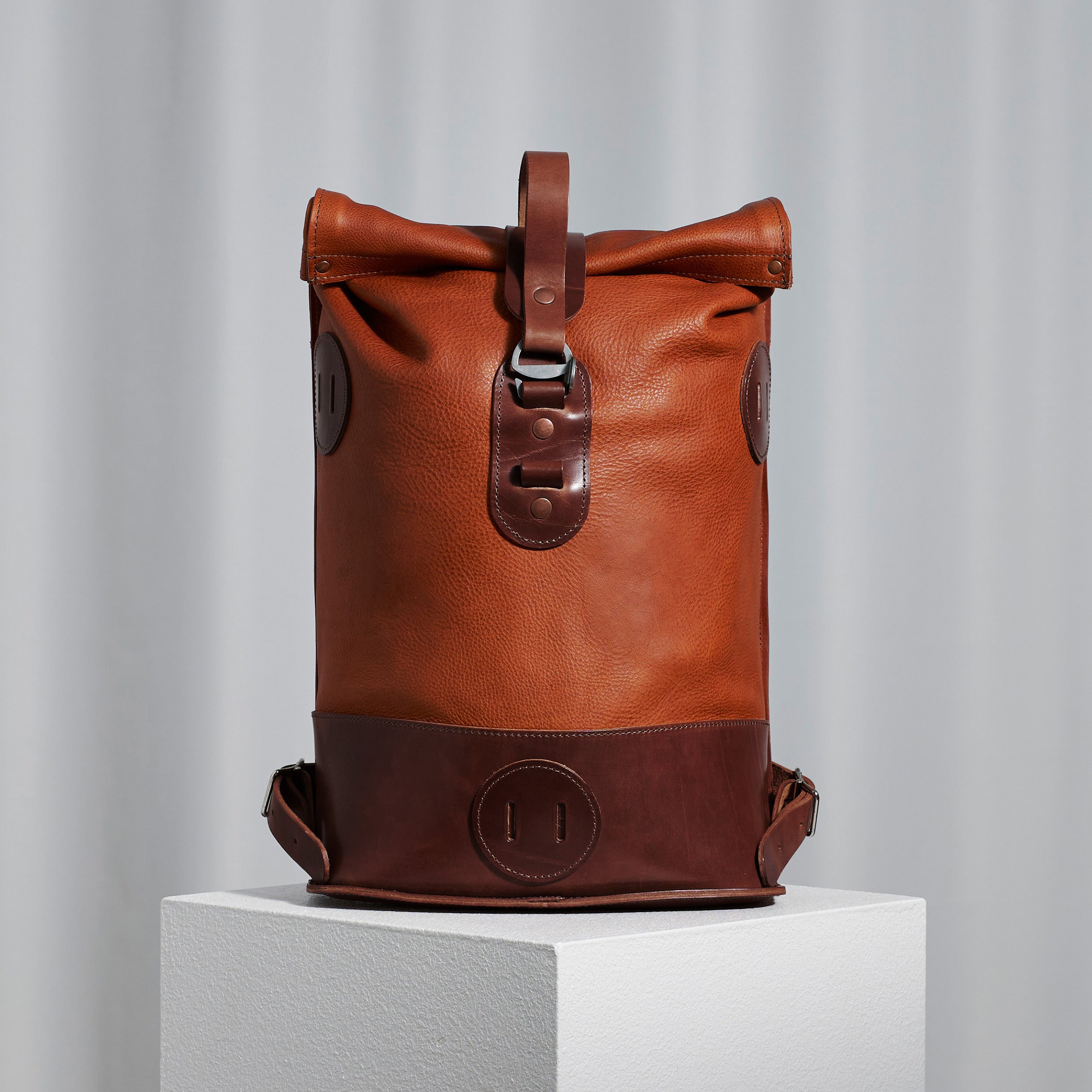 Small Fold Top in Honey & Brown. The daily leather backpack that will ...